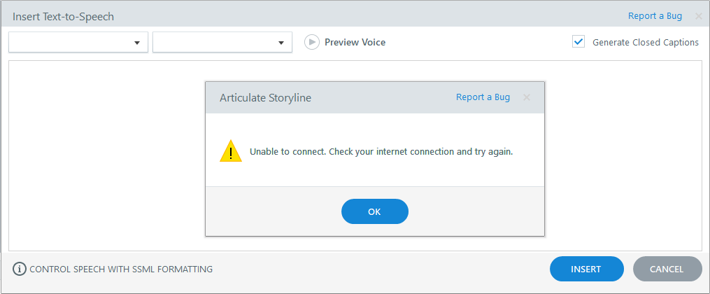 Unable to connect. Check your internet connection and try again. | E ...