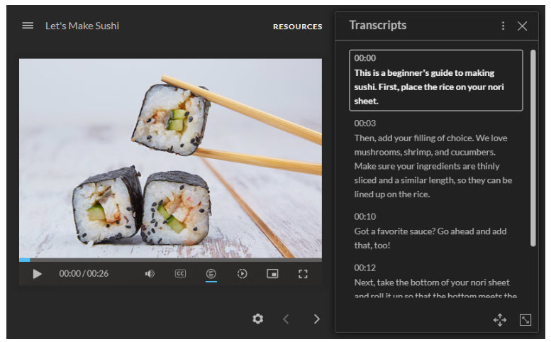 How do I activate the new Transcript button for learners to use ...