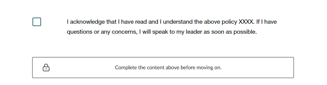 Acknowledgement - Hide Course Content Until Acknowledgement is Accepted ...