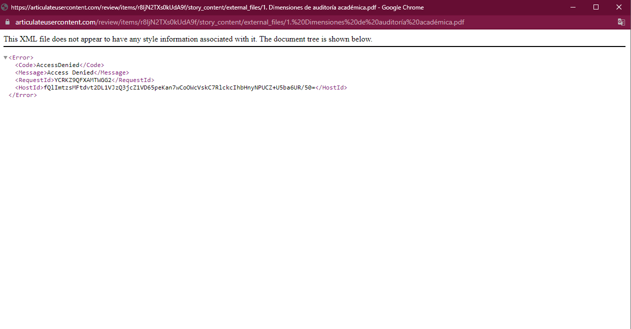 pdf file doesn't load: This XML file does not appear to have any style ...