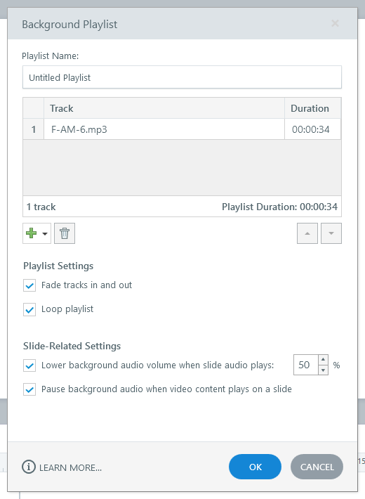 Background Playlist - Playback Volume Adjustment | Articulate - Community