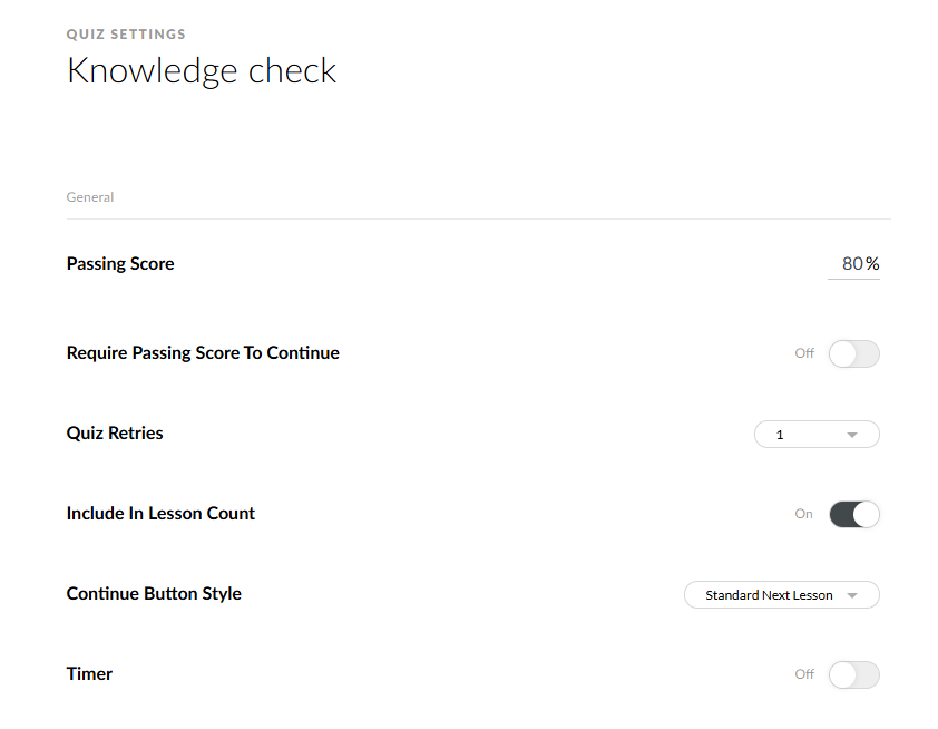 Rise Quiz setting help needed: mark as complete even if failed quiz | E ...