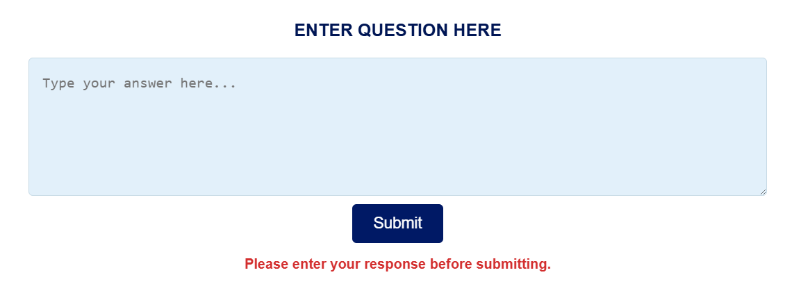 Javascript - Free text box with answer | E-Learning Heroes