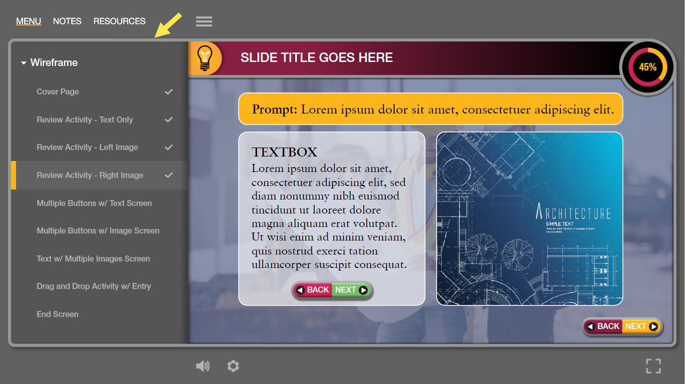 Can I make a frame around the slide and the menu at the same time ...