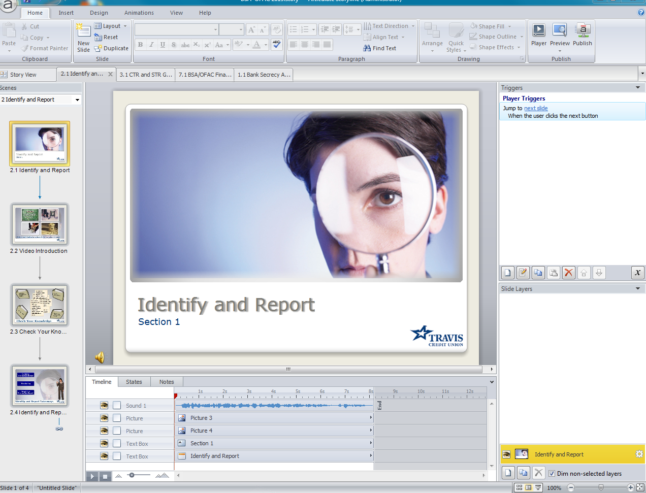 Slides are auto advancing without requiring the next button ...