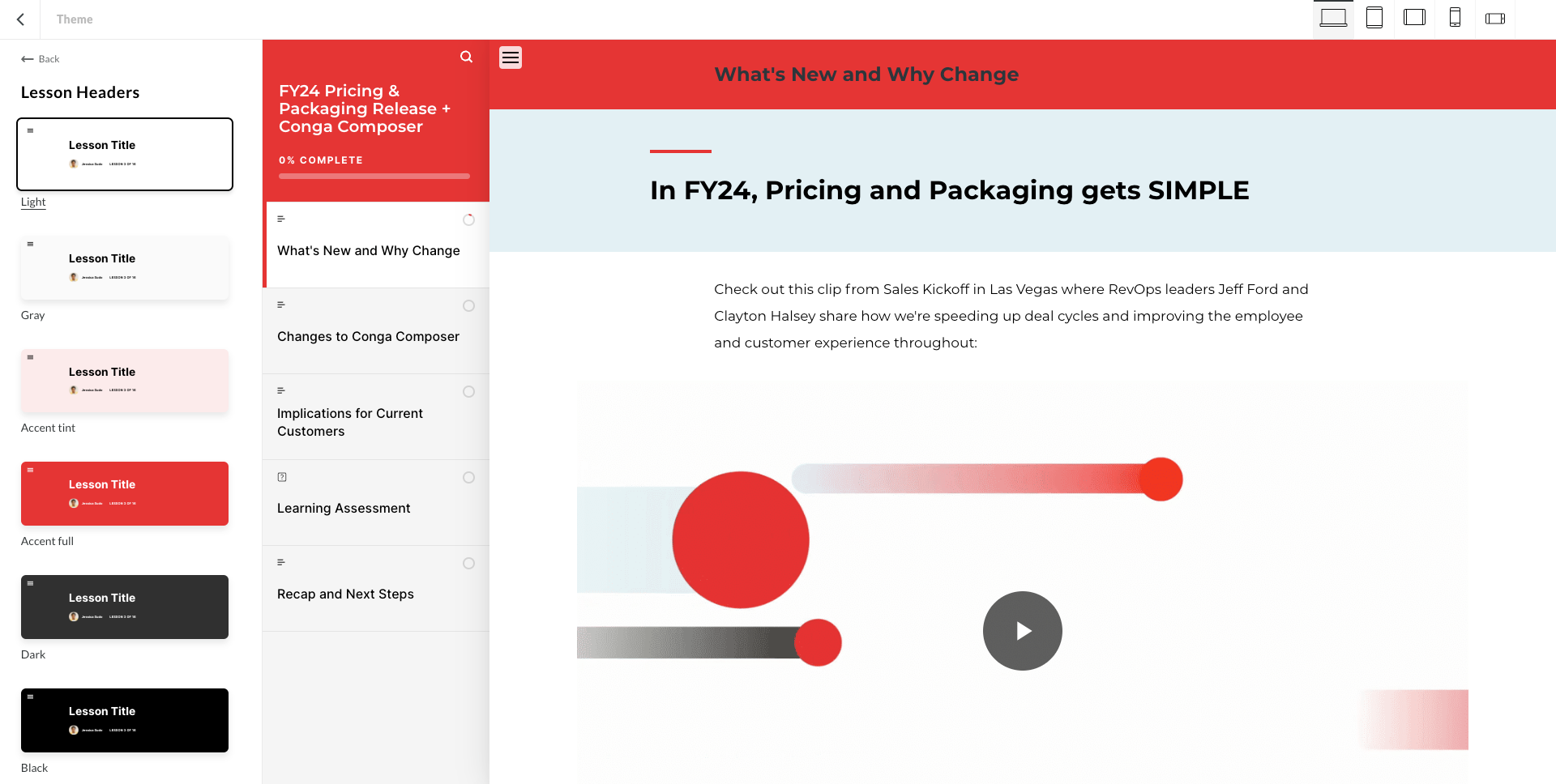 Rise Lesson Headers not responding to color change | Articulate - Community