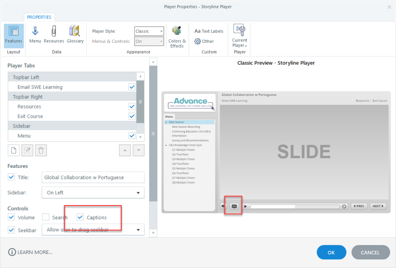 Closed Caption Button Not Appearing | Articulate - Community