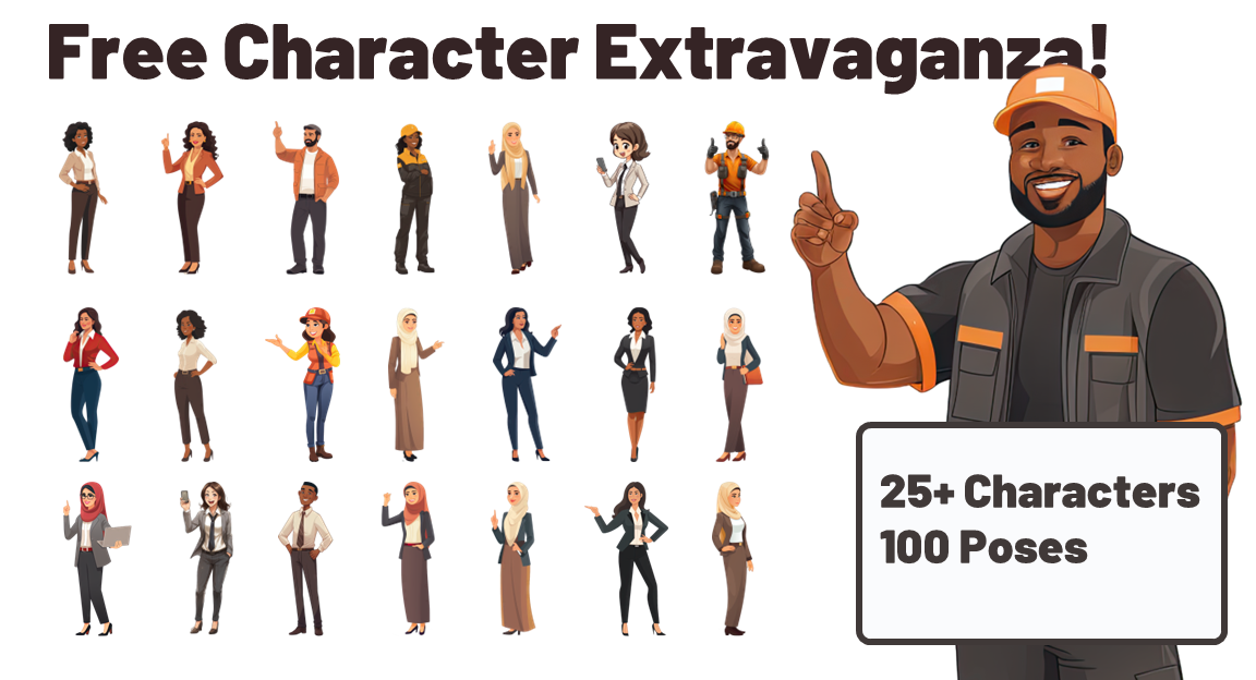 44 Free Illustrated Characters | E-Learning Heroes