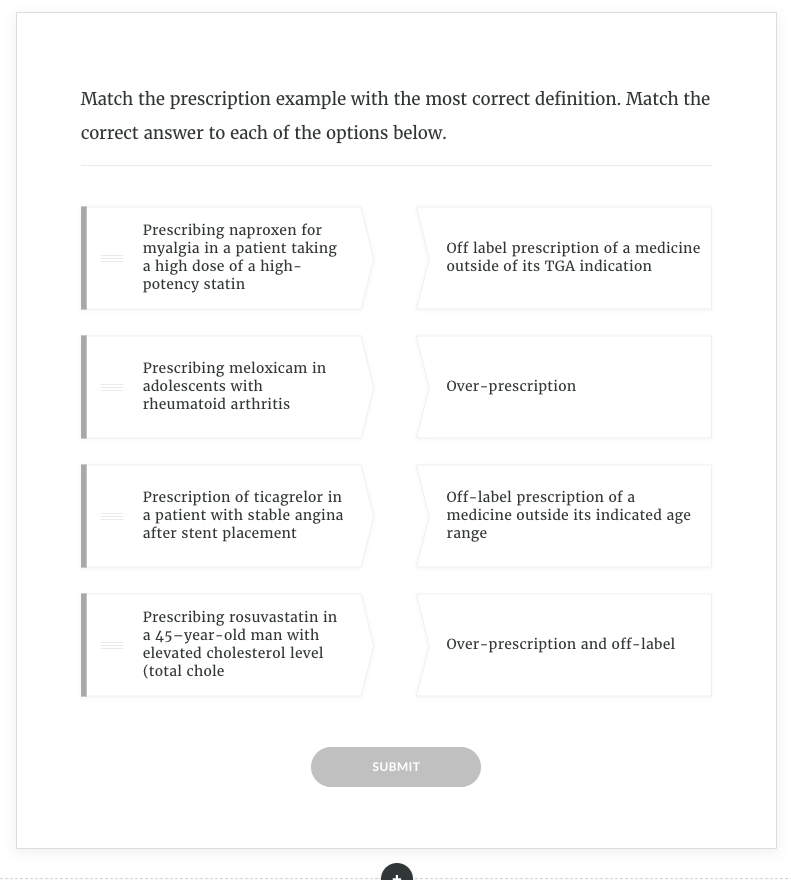 Why does the 'matching' knowledge check limit to 2 lines? | Articulate ...
