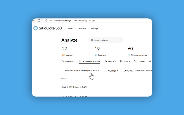 Using The Active Learner Usage Reports In Articulate Reach Articulate