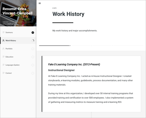 Rise 360: Interactive Résumé Example | Articulate - Community