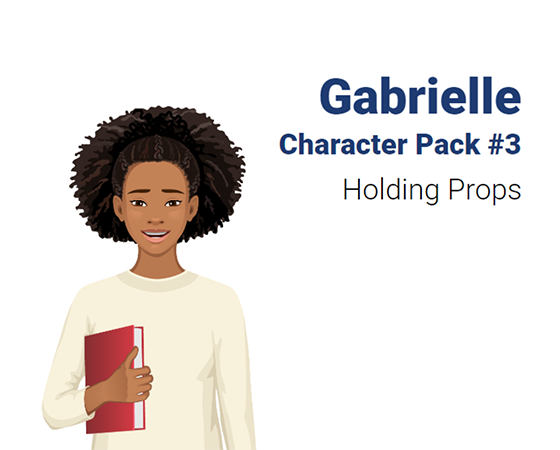 Storyline: Illustrated Kid Character—Gabrielle Holding Props ...