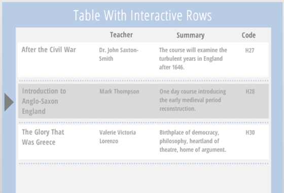 Storyline: Simple, Clean Interactive Table | Articulate - Community