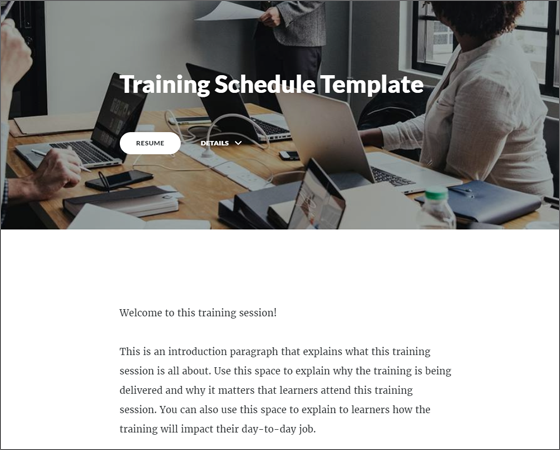 Rise 360: Training Schedule Example | Articulate - Community