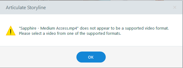 Unable To Insert A Video Into Storyline Articulate Community