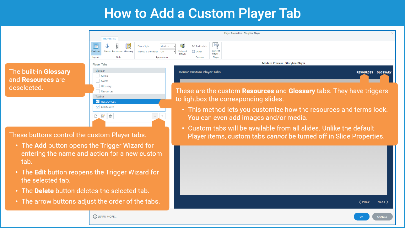 TIP: Create Custom Player Tabs for Your Resources, Glossary, and More | Articulate - Community