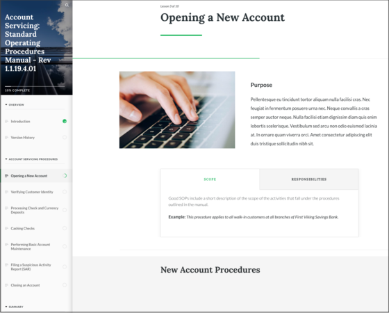 Rise 360: Banking Standard Operating Procedures Manual Example ...