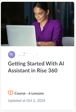 Getting Started With AI Assistant in Rise 360 - Sample Course ...