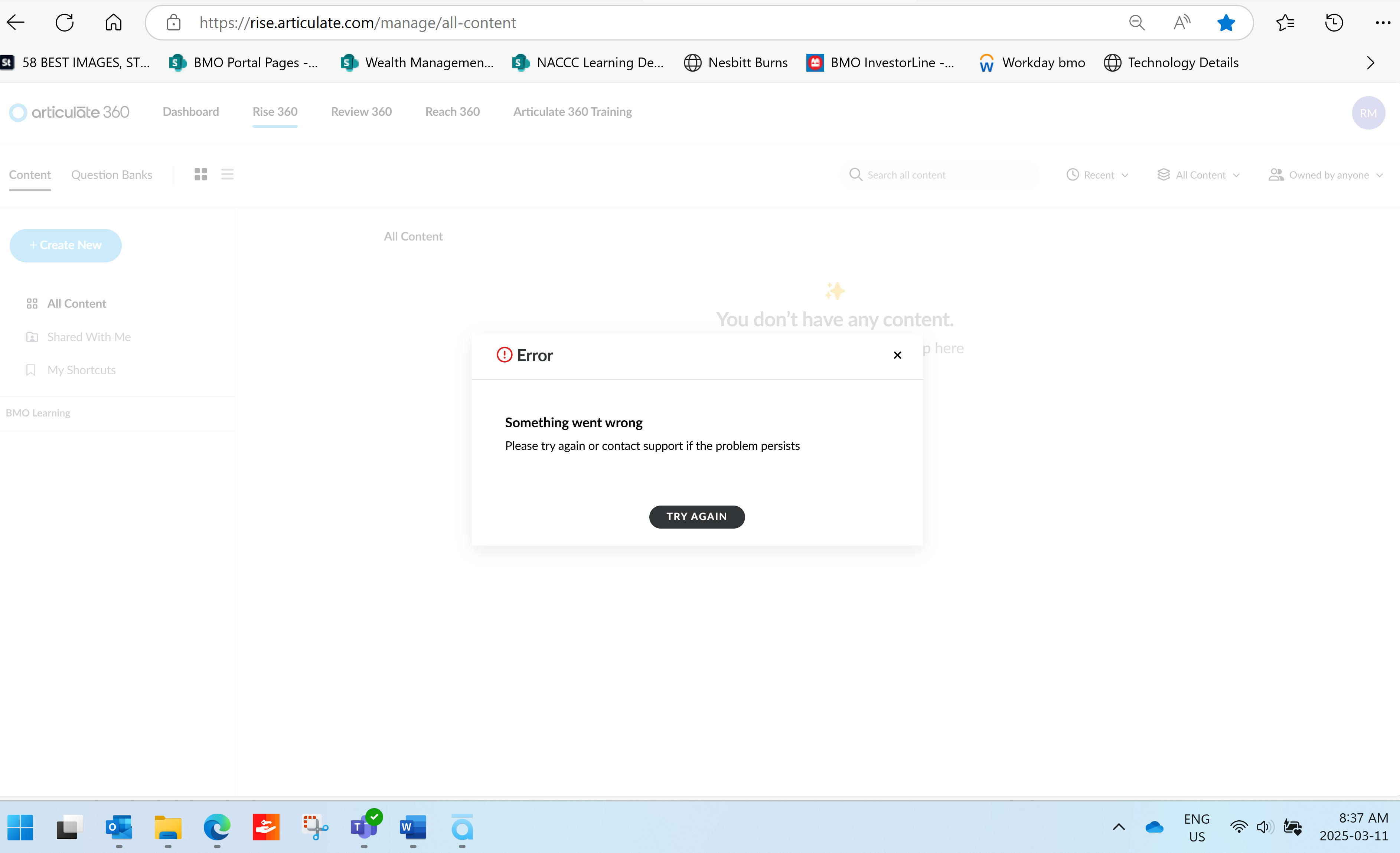 Articulate Rise 360 Down | Articulate - Community