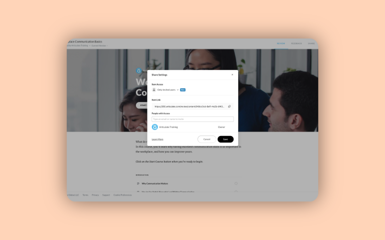 Publishing Courses to Review 360 from Rise 360 | Articulate - Community