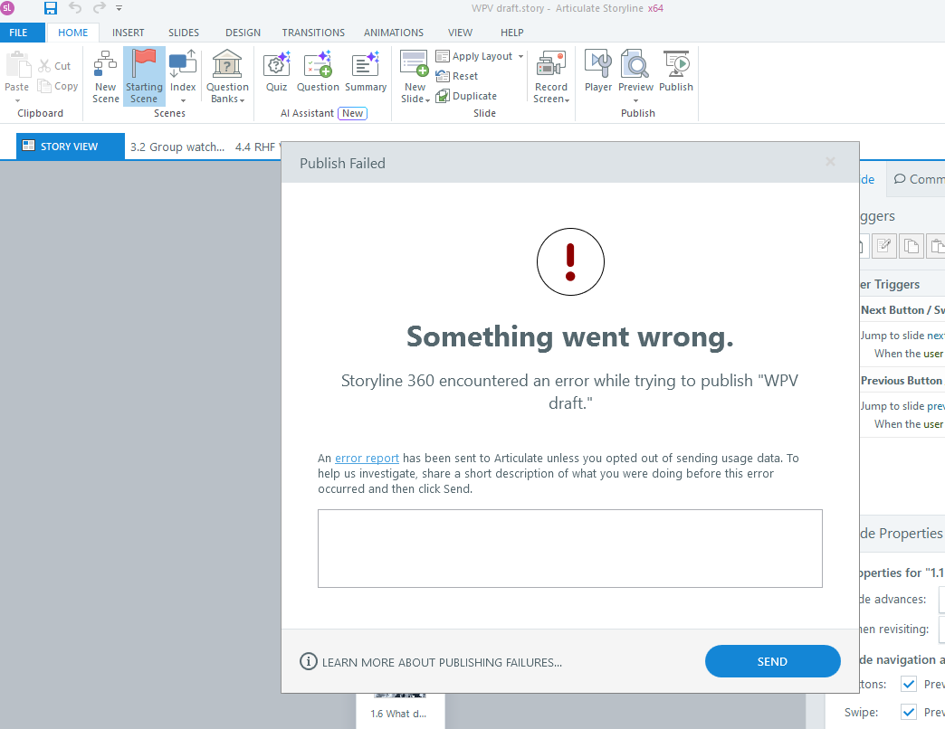 Error Message When Creating A Review Link Articulate Community