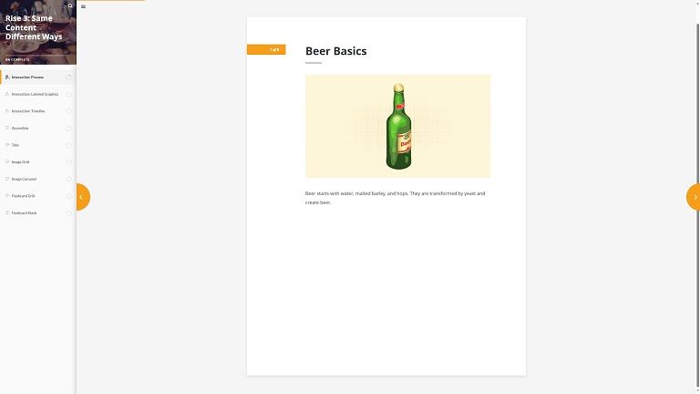 Rise Process block with animated “>” button | E-Learning Heroes