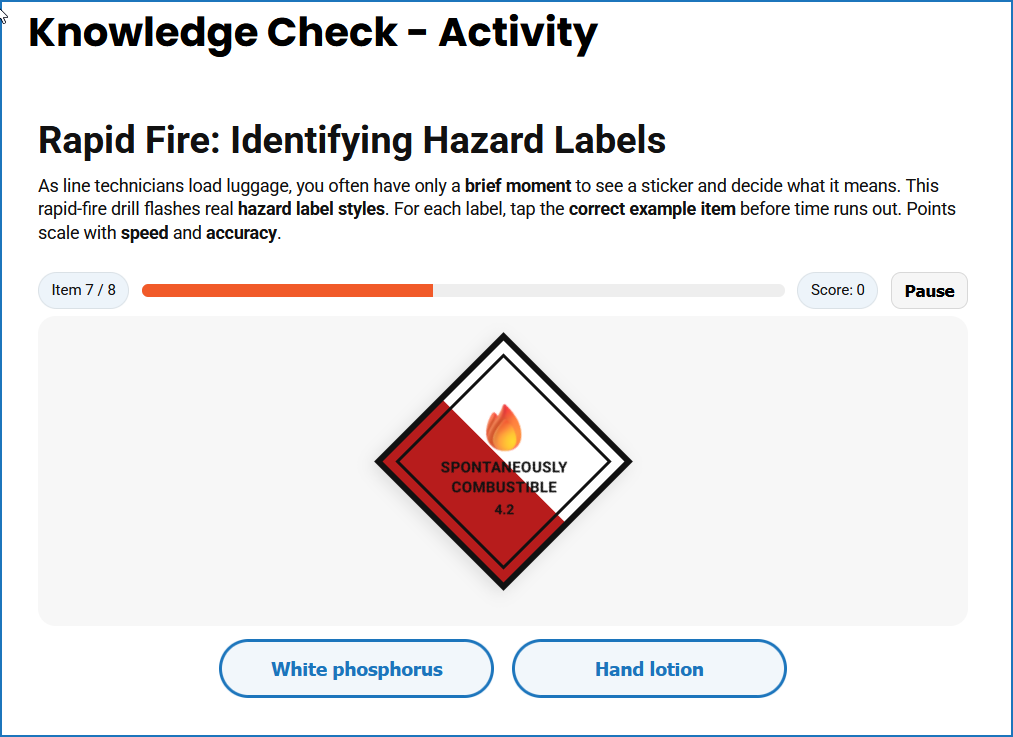 Rapid-Fire Activity (Hazard Labels) | Articulate - Community